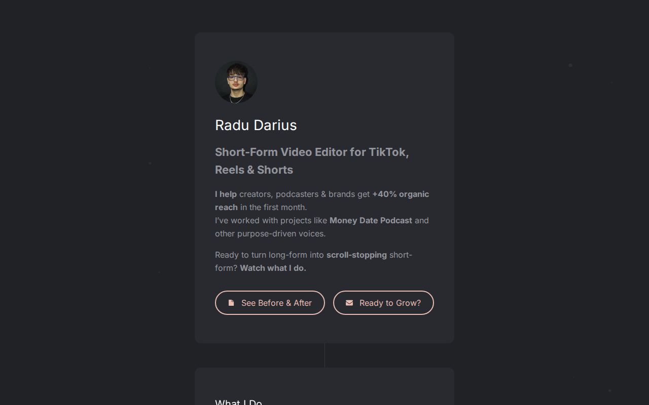 Radu Darius – Social Media Video Editor for Brands